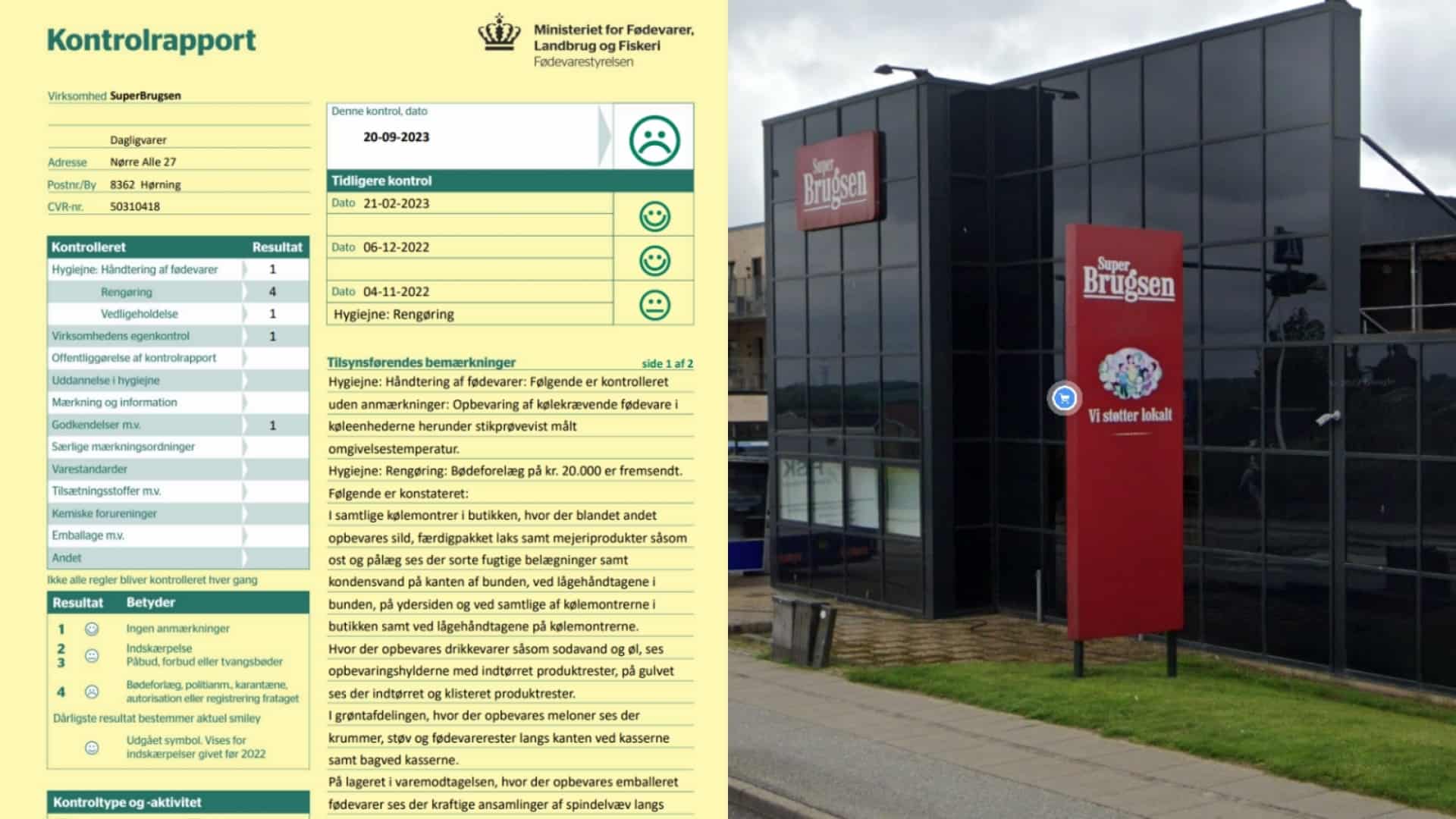 SuperBrugsen får sur smiley og en usædvanlig stor bøde: Rengøring ...