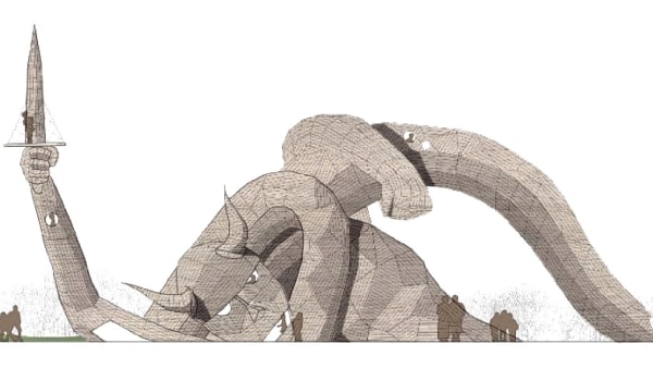 En kæmpe midgårdsorm, der vrider sig op fra jorden: Vejle Kommune har ...