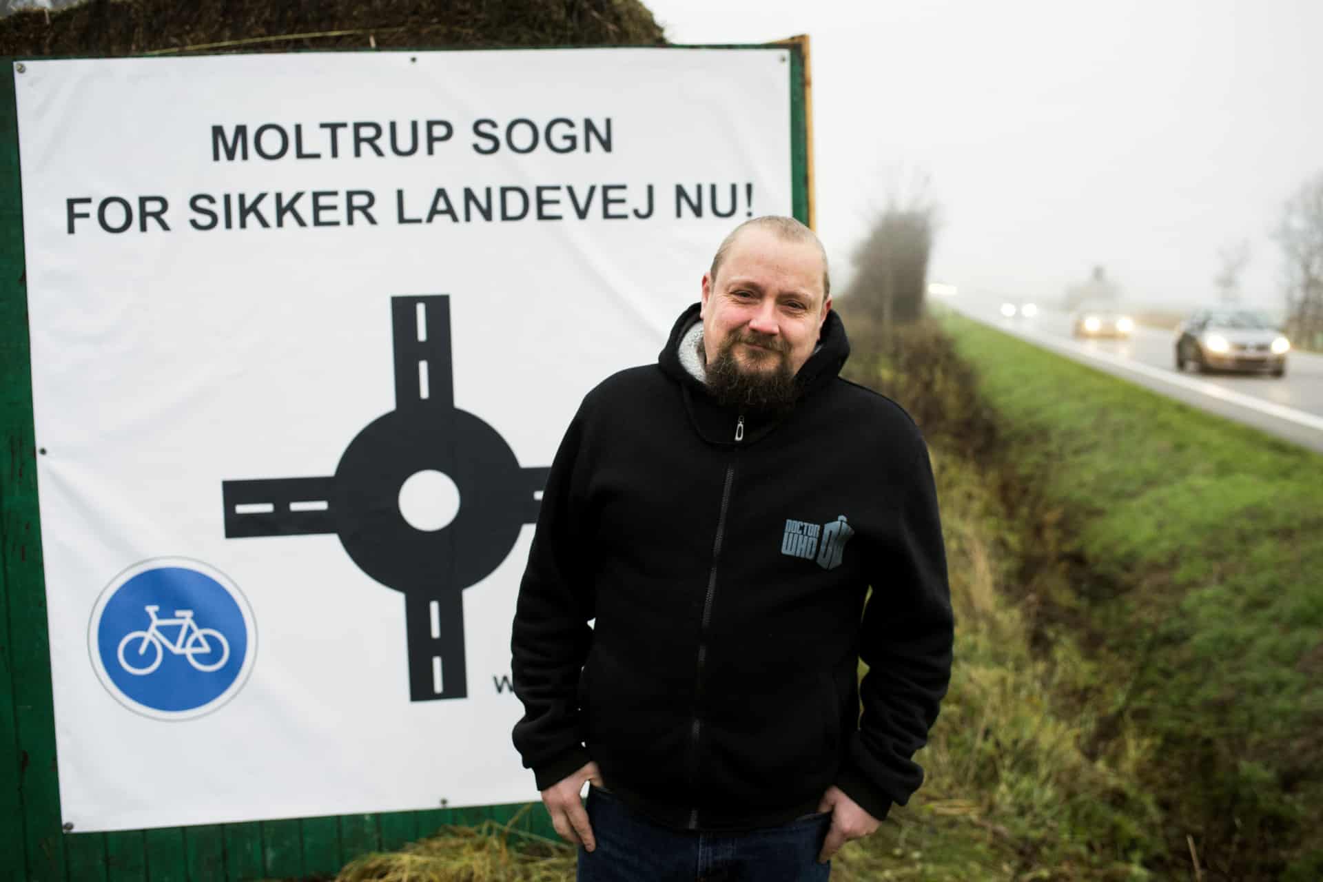 Moltrup presser på for rundkørsel med stort skilt | jv.dk