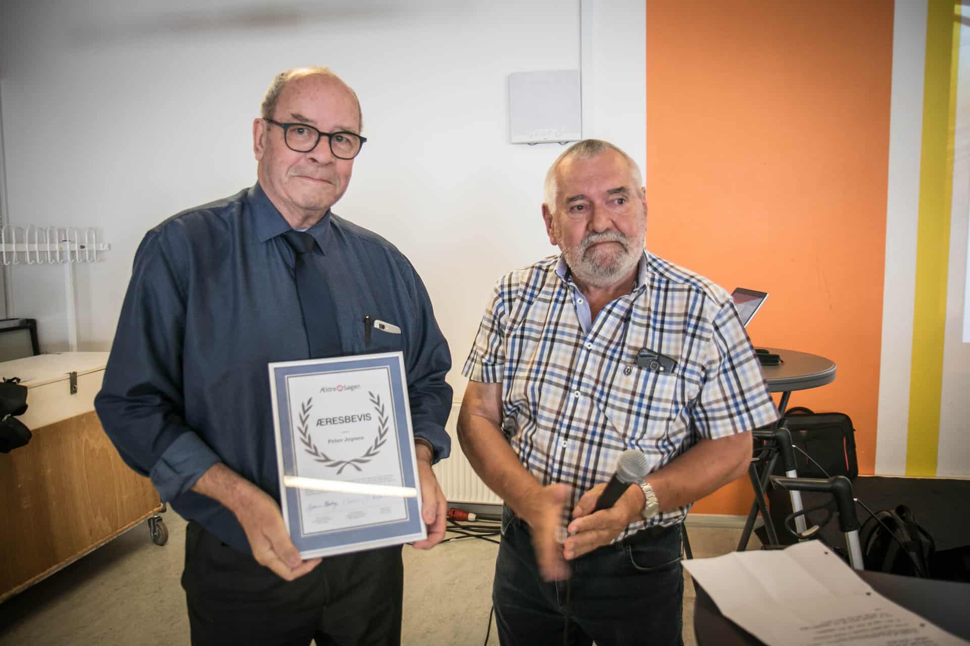 Peter Jepsen hædret med Ældre Sagens Æresbevis | vafo.dk